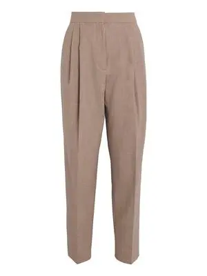 Fabiana Filippi Wool-blend High-rise Straight Trousers - Beige