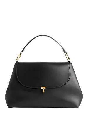 TOTÊME T-Lock Leather Satchel Black