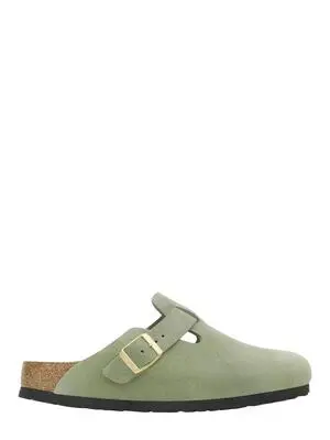 BIRKENSTOCK Buckle Suede Mules - Green