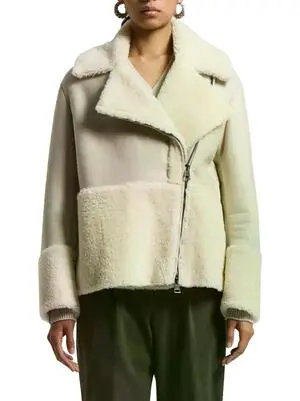 Peserico Paneled Shearling Jacket - Neutrals