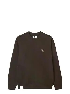 Izzue Embroidered Logo Crew Neck Sweatshirt - Brown