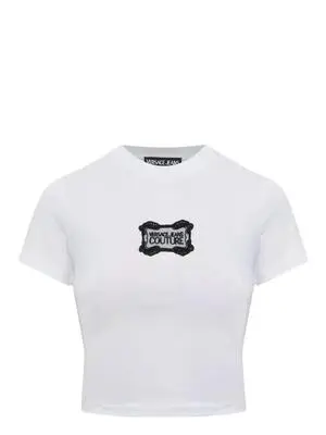 Versace Embroidered Logo Top - White
