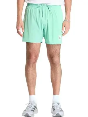 SAYSKY Elasticated-waistband Mesh-panel Shorts - Green