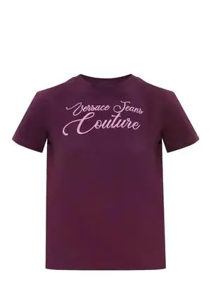 Versace Crystal-embellished T-shirt - Purple