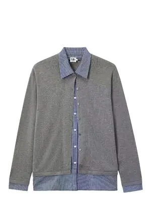 B+AB Button-front Layered Cardigan - Grey