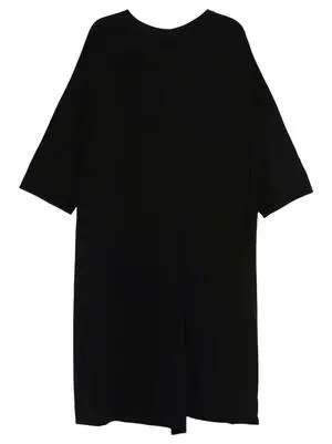 Yohji Yamamoto Short-sleeve Boat-neck Mini Dress - Black