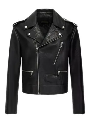 Roberto Cavalli Sheepskin Biker Jacket - Black
