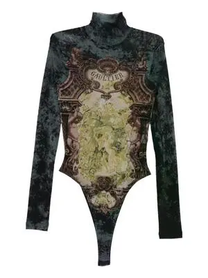 Jean Paul Gaultier High-neck Printed Bodysuit - Blue