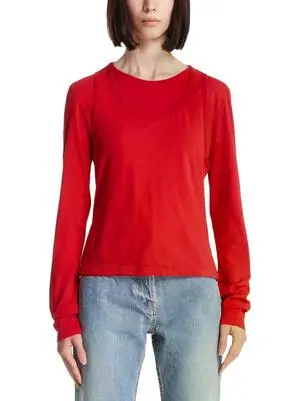 THE ROW Laye Cotton T-shirt - Red