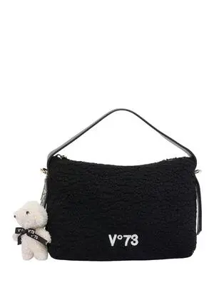V°73 Textured Tote Bag With Charm - Black