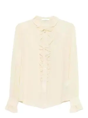 Vivetta Ruffled Silk Blouse - Neutrals
