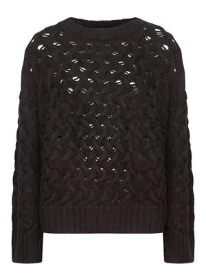 P.a.r.o.s.h Cable-knit Open-weave Sweater - Brown