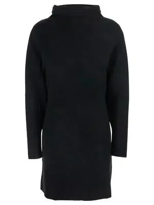 P.a.r.o.s.h Wool Cashmere Turtleneck Midi Dress - Black