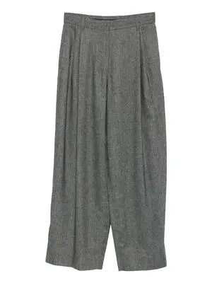 Max Mara Pleated Cropped Trousers - Grey