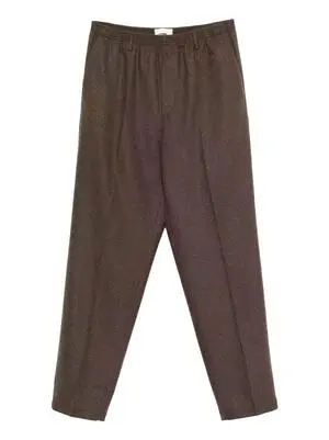 CELLAR DOOR Elasticated Waist Straight Leg Trousers - Brown