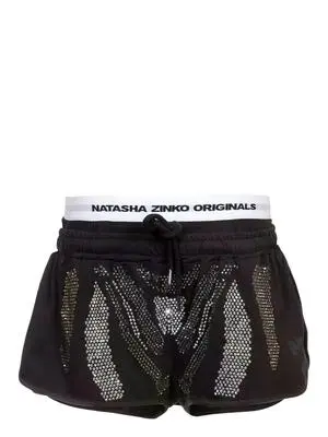 Natasha Zinko Rhinestone-embellished Shorts - Black