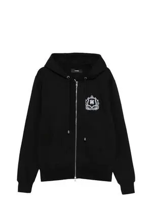 Amiri Crest Zip-up Hoodie - Black