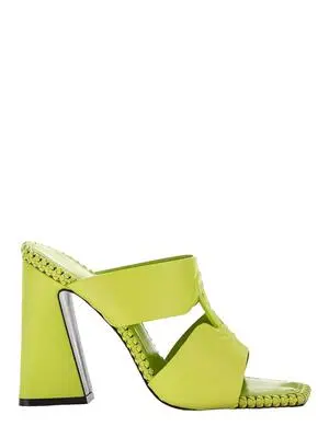 Roberto Cavalli Braided-trim Block-heel Sandals - Green