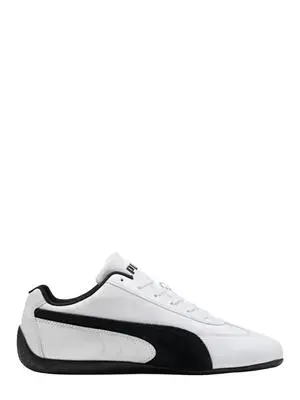 PUMA Leather Lace-Up Sneakers White