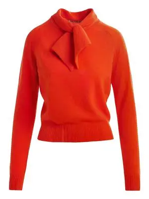 Essentiel Antwerp Cashmere Sweater With Bow Detail - Orange