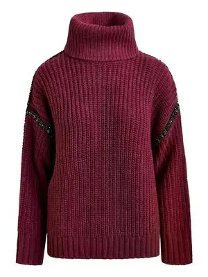 Essentiel Antwerp Ribbed-knit Embellished Sweater - Red