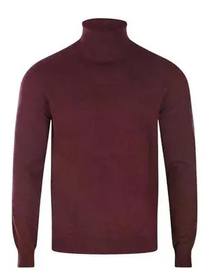 Malo Turtleneck Knit Sweater - Red