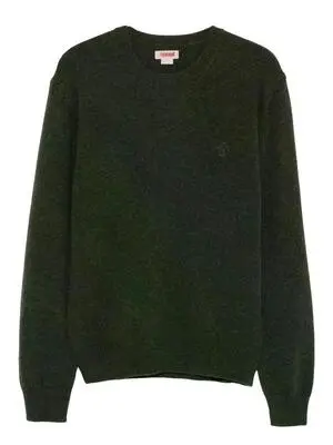 BARACUTA Embroidered Crew-neck Sweater - Green
