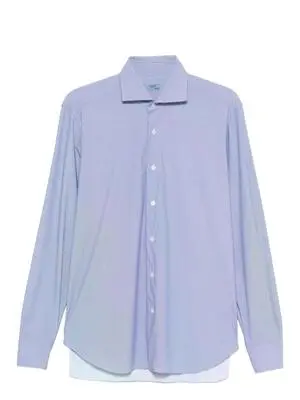 BARBA NAPOLI Pattern Button-down Shirt - Blue