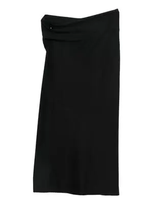 Alberta Ferretti Draped Detail Midi Skirt - Black