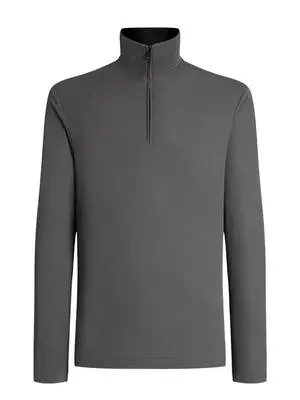 Dolce & Gabbana Half-zip Long-sleeve High Neck Top - Grey