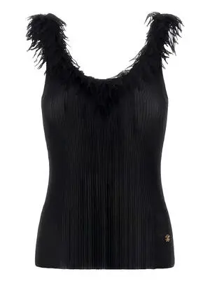 Roberto Cavalli Ribbed Trimmed Tank Top - Black