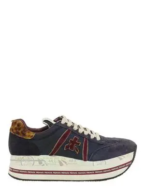 Premiata Leopard-print Suede Sneakers - Blue