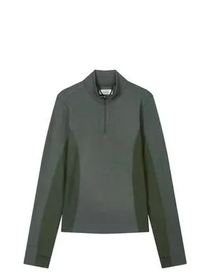 STUDIO TOMBOY Panelled Half-zip Sweatshirt - Green