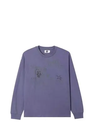 Izzue Graphic-print Cotton Sweatshirt - Purple