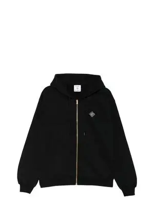 Casablanca Logo-patch Zip-up Hoodie - Black