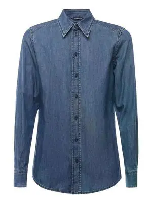 Dolce & Gabbana Denim Long-sleeved Cotton Shirt - Blue