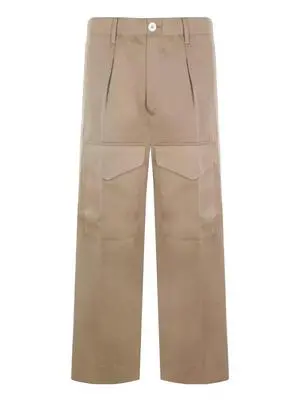 SETCHU Cropped Cotton Cargo Trousers - Neutrals