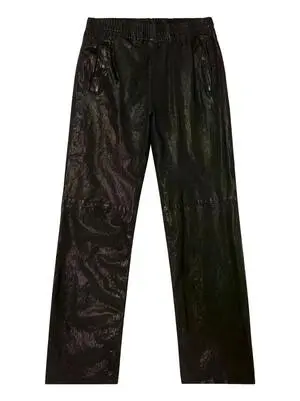 DIESEL Leather Trousers - Black