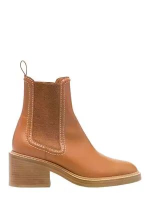 Chloé 60mm Leather-stitched Chelsea Boots - Brown
