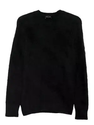 ROBERTO COLLINA Teddy Texture Crew-neck Sweater - Black