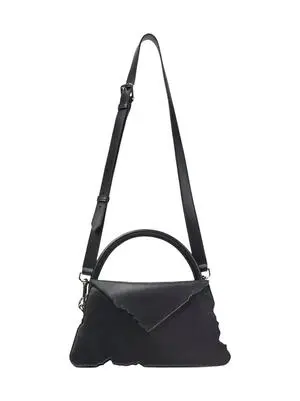 Camper Scalloped-edge Top-handle Bag - Black