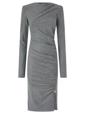 Pinko Ruched Long-sleeve Dress - Grey