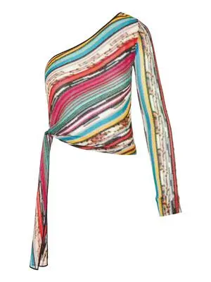 Missoni Striped One-shoulder Top - Pink