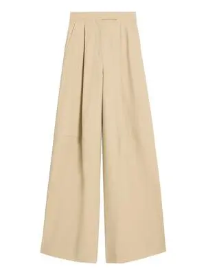 Max Mara Avoriaz Wide-leg Cotton-blend Pants - Beige