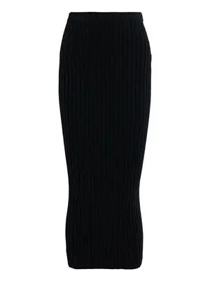 Max Mara Seta Ribbed Wool-blend Maxi Pencil Skirt - Black