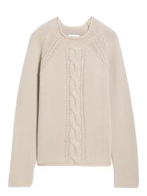 Max Mara Pico Cable-knit Cashmere Sweater - Beige