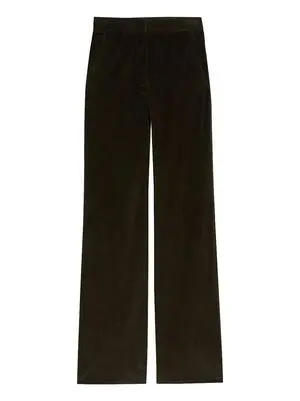 Max Mara Cotton-blend Corduroy Wide-leg Pants - Army Green