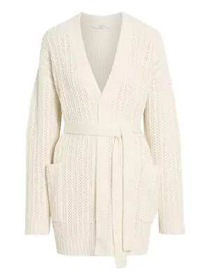 Max Mara Balzac Wool And Cashmere-Blend Cardigan Ivory
