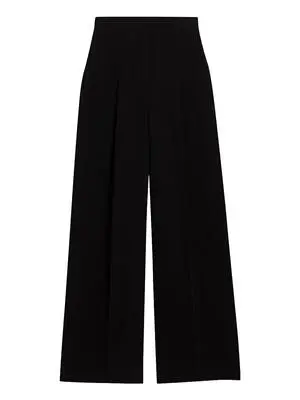 Max Mara Lino Crepe Wide-leg Pants - Black