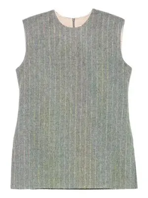 Carven Pinstripe Sleeveless Vest - Grey